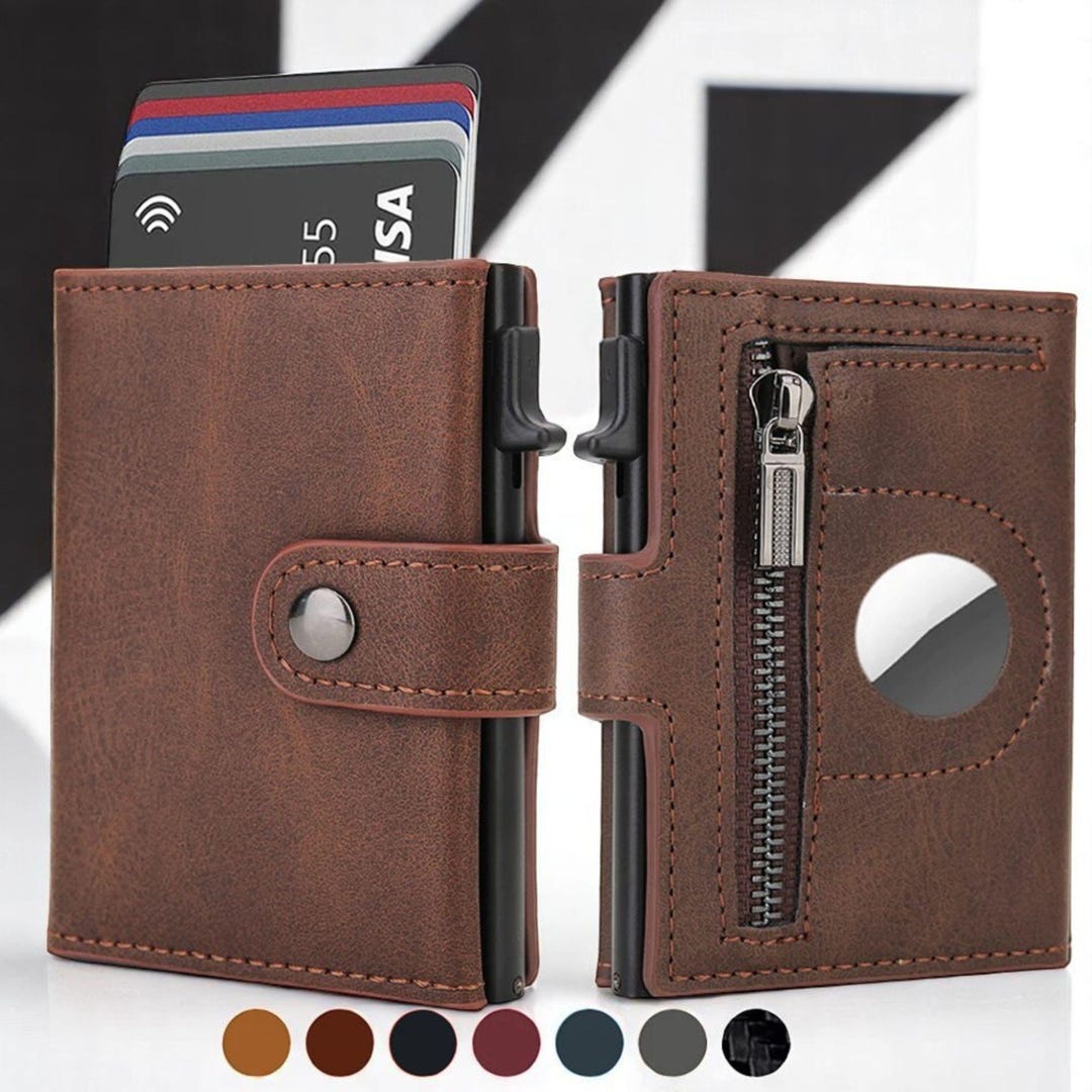 Rfid Carbon Fiber Men Wallets for AirTag Luxury Slim Mini Credit Card ...