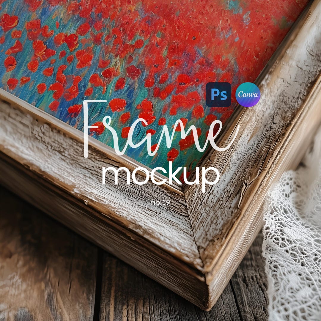 Rustic Square Frame Close-up Mockup | Textured Wood Corner Scene With ...