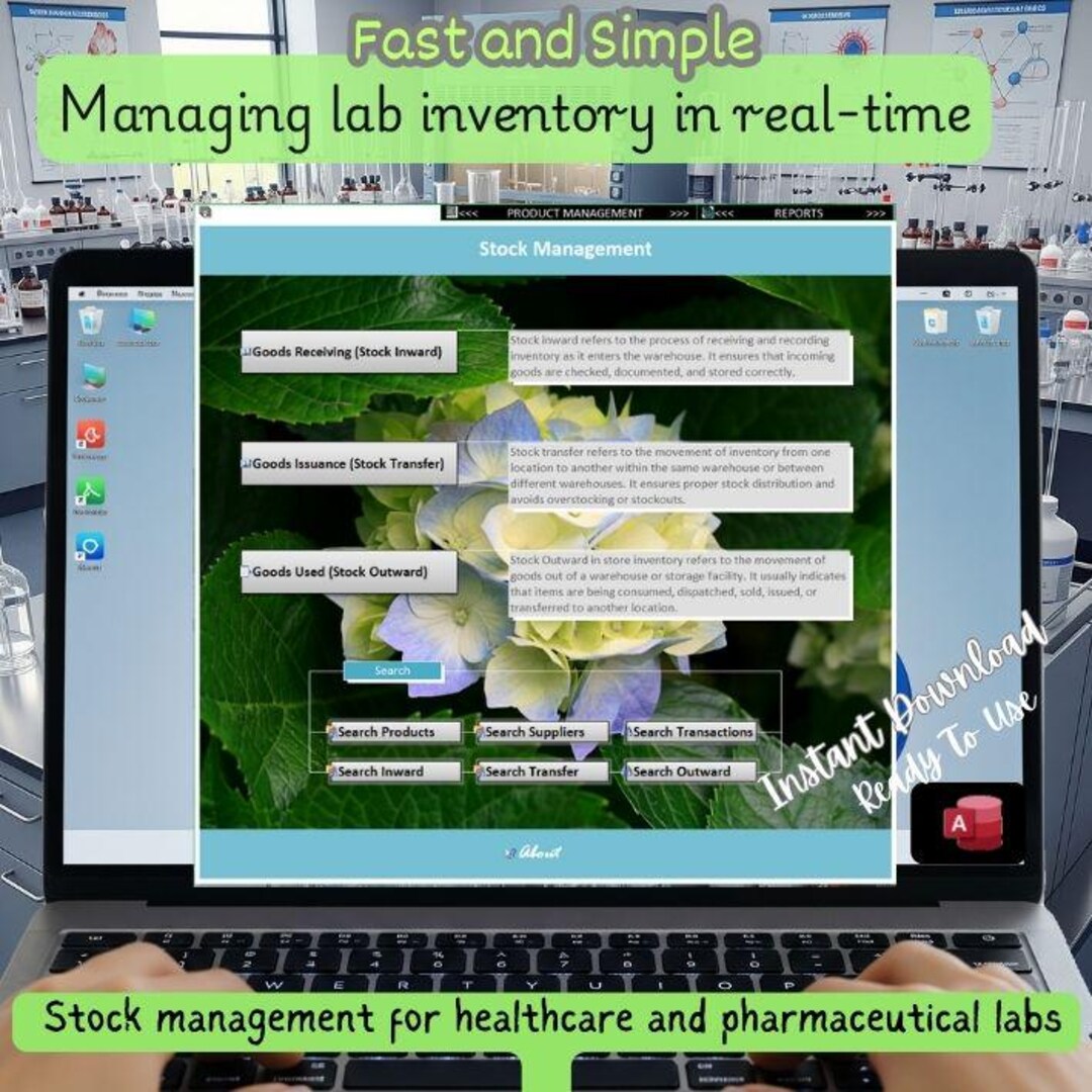 MS Access Inventory Tracker Small Business Laboratories Stock ...