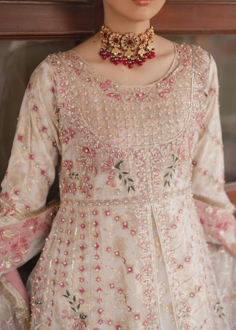 Pakistani Nikkah Dress , White Outfit , Waleema Maxi , Designer Style ...