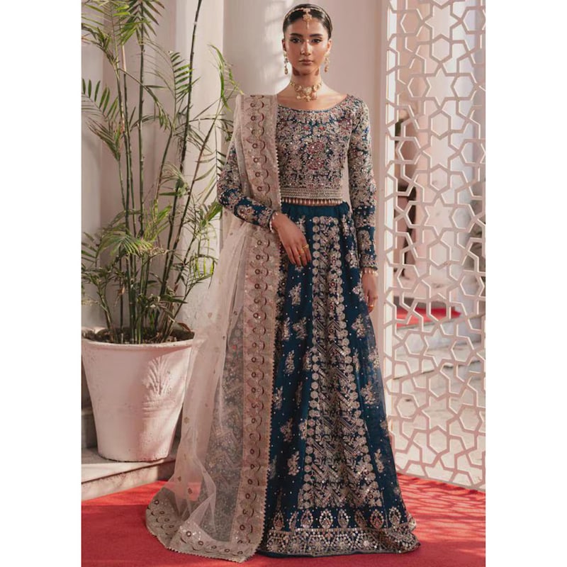 Blue Lehenga Pakistani - Etsy