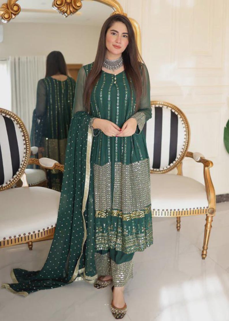 Chikankari Embellished Gown Dress | Pakistani Dress | Pakistani Wedding ...