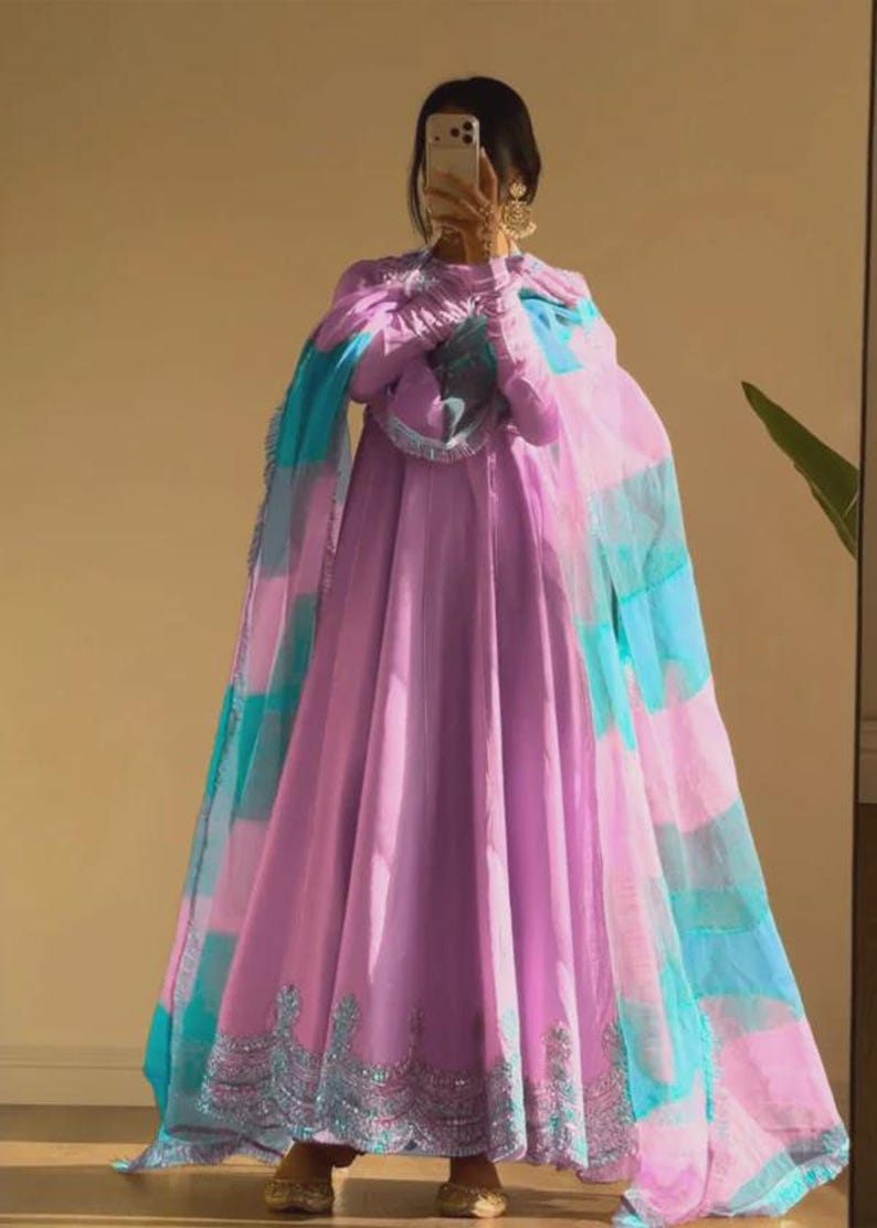 Pink Pishwas Dress Pakistani Wedding Outfit Organza Dupatta Set - Etsy ...