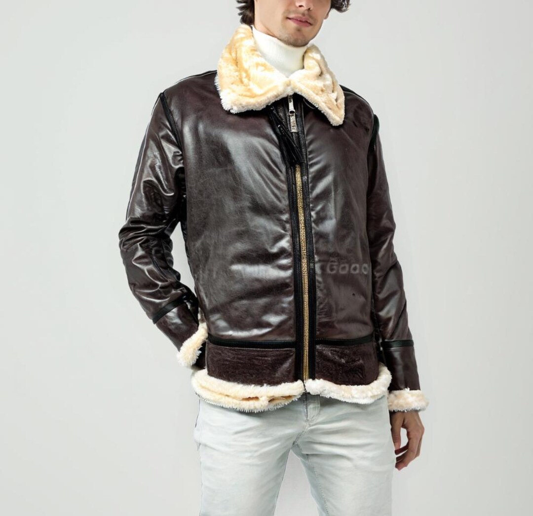 Leon Kennedy RE4 Remake Shearling Bomber Jacket - Etsy