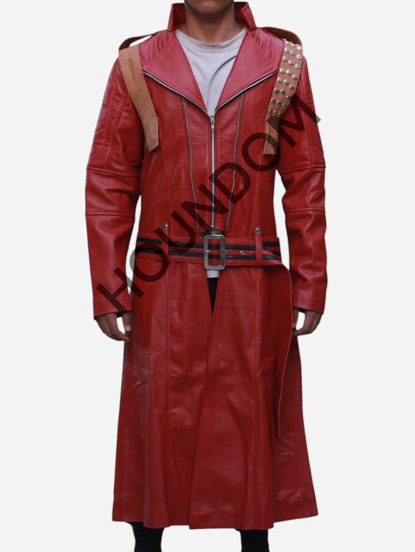 Devil May Cry 3 Dante Red Cosplay Trench Coat, DMC 3 Winter Long Coat ...