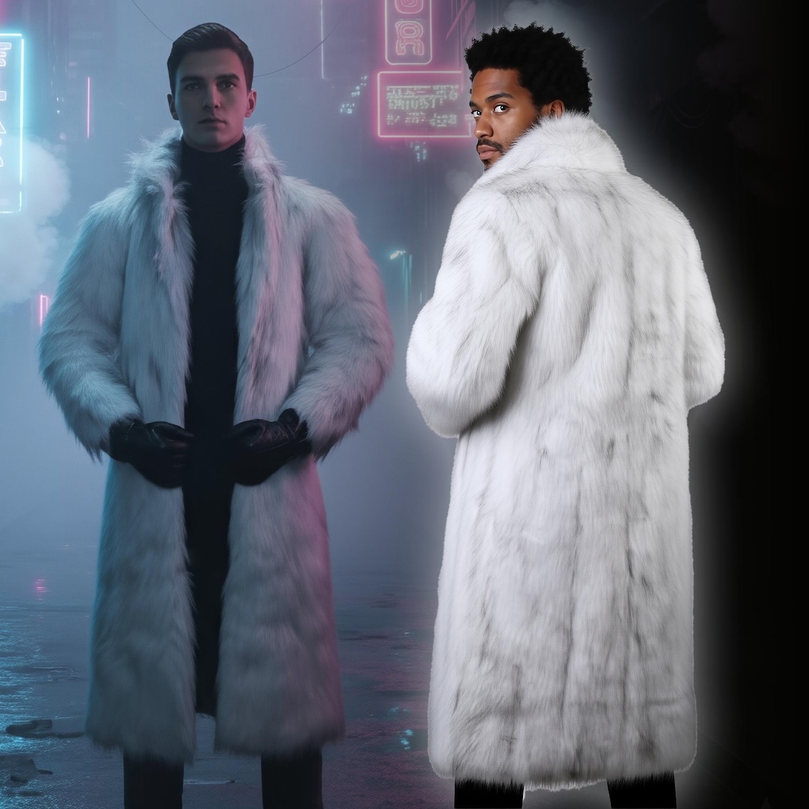 Ryan Gosling Ken White Cosplay Faux Fur Coat, Ken Long Coat - Etsy