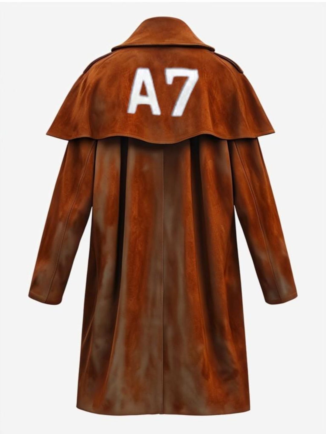 Veteran Fallout NCR Ranger A7 Long Duster Brown Suede Trench Coat ...