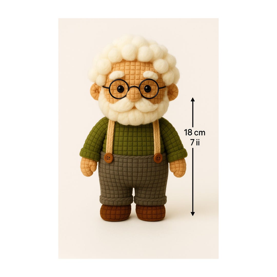 Amigurumi Pattern Crochet Grandpa Doll DIY Instant Digital Download ...