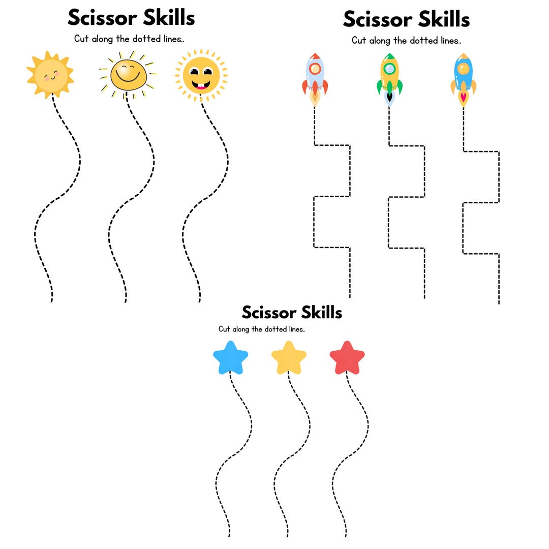 100 Scissor Skills Worksheets for Kids | Preschool Cutting Practice ...
