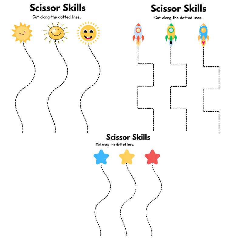 100 Scissor Skills Worksheets for Kids | Preschool Cutting Practice ...