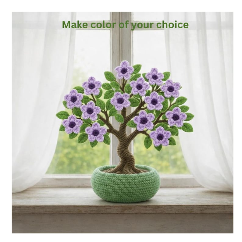 Bonsai Tree Pattern With Small Flowers Pdf,amigurumi Plant Decor With ...