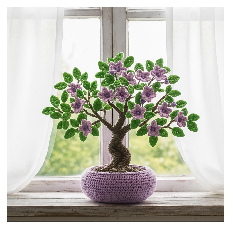 Bonsai Tree Pattern With Small Flowers Pdf,amigurumi Plant Decor - Etsy