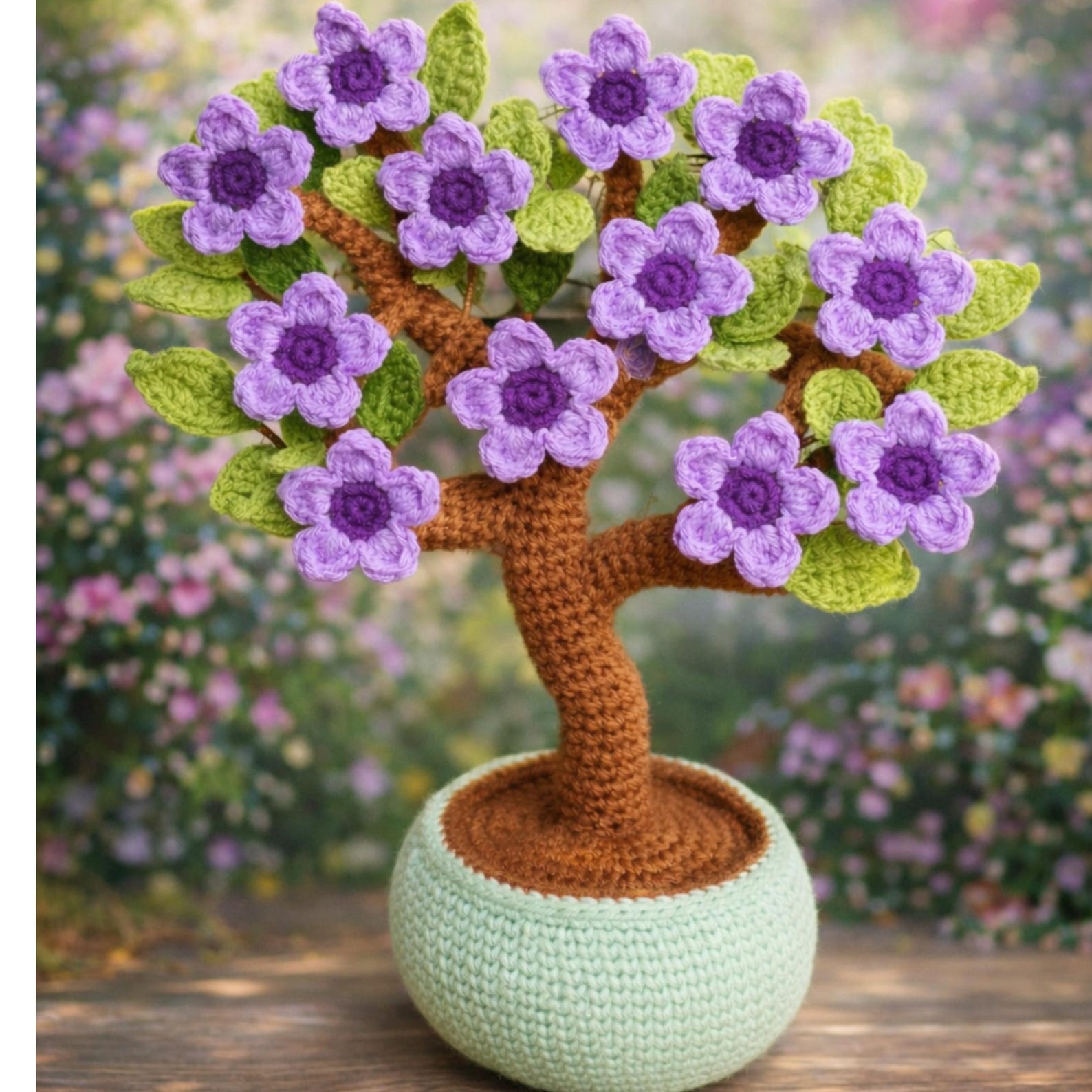 Bonsai Tree Pattern With Small Flowers Pdf,amigurumi Plant Decor With ...