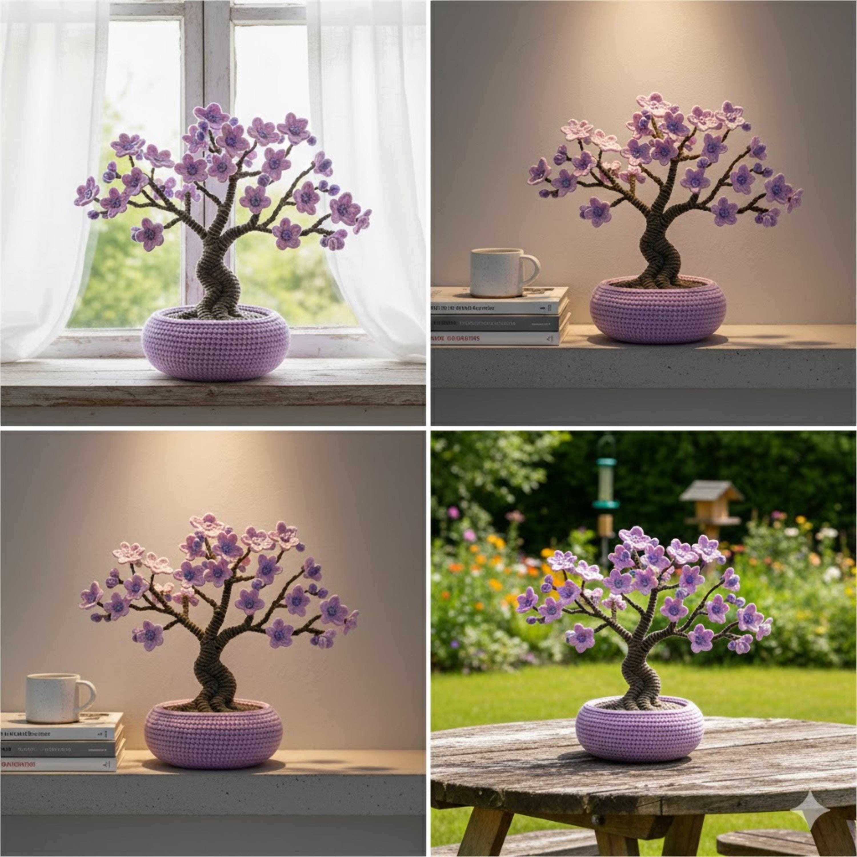 Bonsai Tree Pattern With Small Flowers Pdf,amigurumi Plant Decor - Etsy