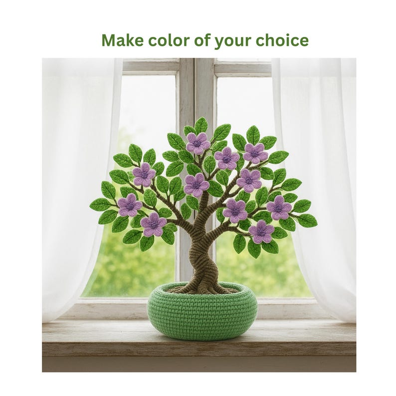 Bonsai Tree Pattern With Small Flowers Pdf,amigurumi Plant Decor - Etsy