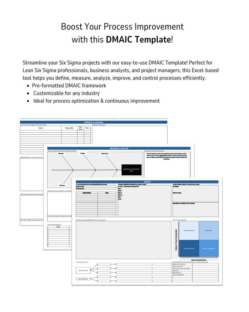 Six Sigma Toolkit – 6S Templates and Calculator / Excel or Printables ...