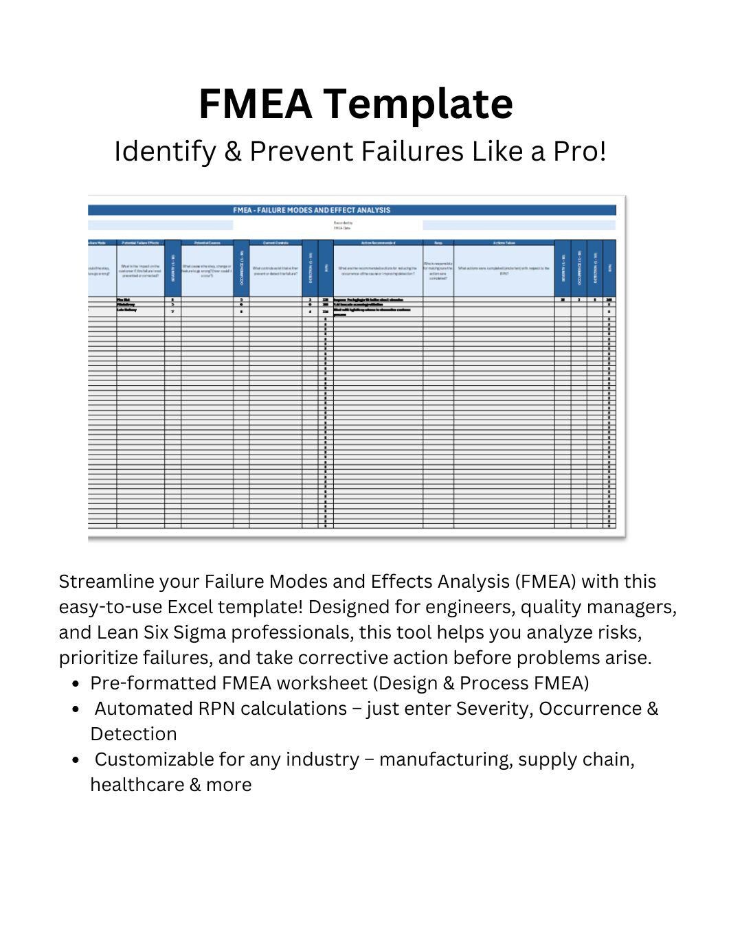 Six Sigma Toolkit – 6S Templates and Calculator / Excel or Printables ...