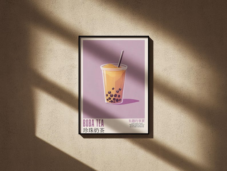 Boba Tea Wall Art, Original Creation, Trending Decoration, Aesthetic ...