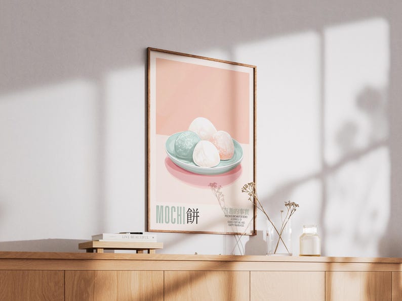 Mochi Poster Art, Japanese Foodie Decor, Kitchen Print - Etsy