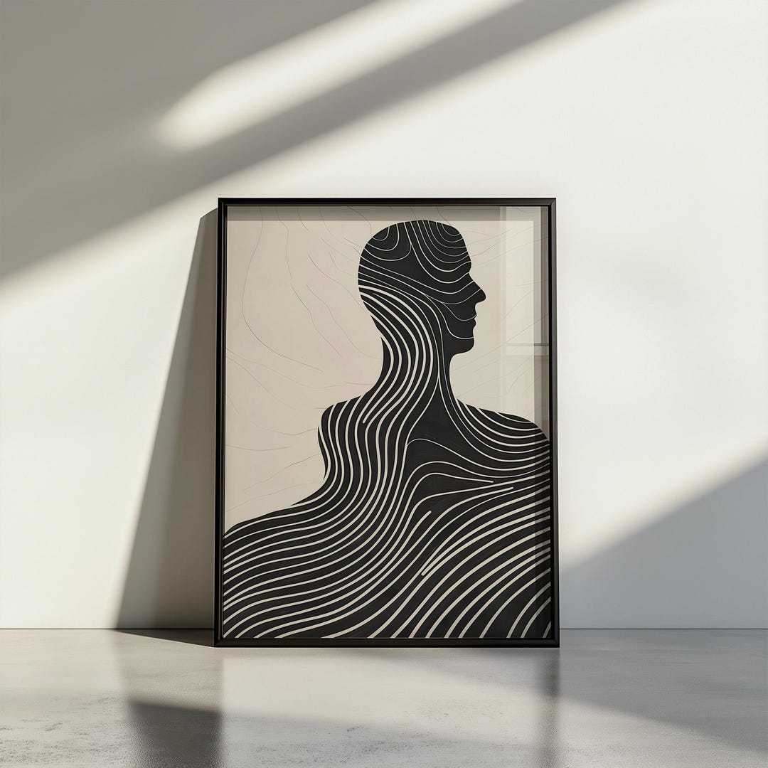 Minimalist Abstract Silhouette Art Print | Modern Wall Decor | Digital ...