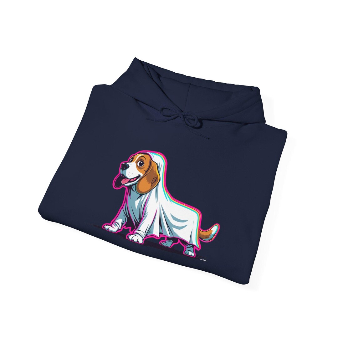 Ghost Beagle Sweatshirt Cute Halloween Dog Hoodie | Neon Spooky Pet ...