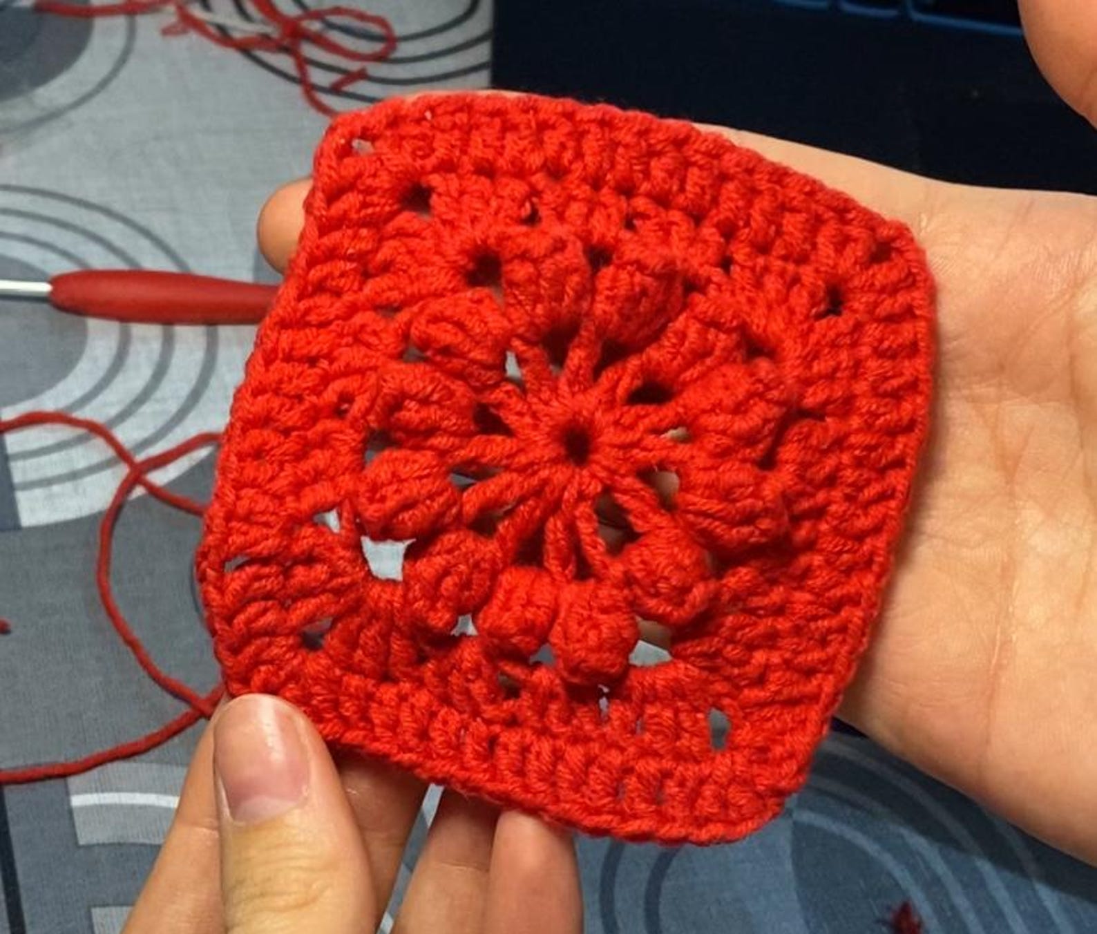 Granny Square Crochet Pattern: Popcorn Motif, Video Tutorial (PDF ...