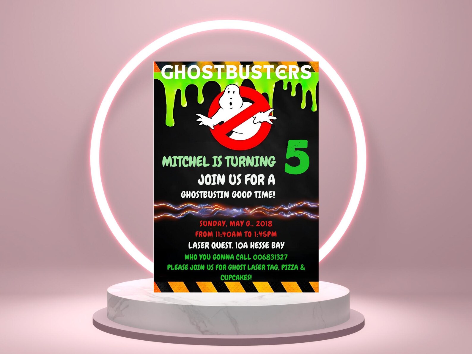 Ghostbusters Birthday Invitation: Kids Party Template (digital Download ...