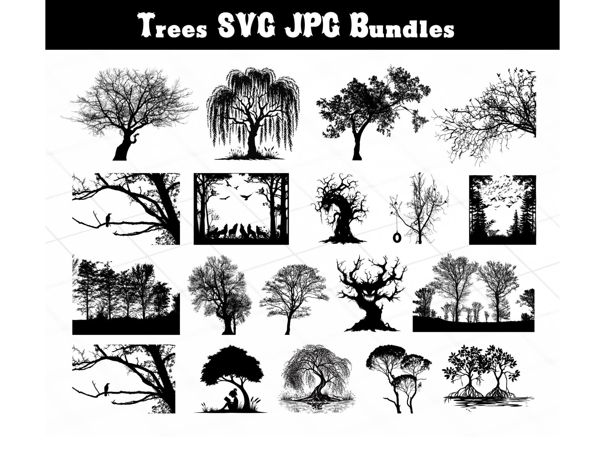 Tree Svg Bundle, Oak Tree SVG, Bare Tree Svg, Oak Svg, Outdoor Svg ...