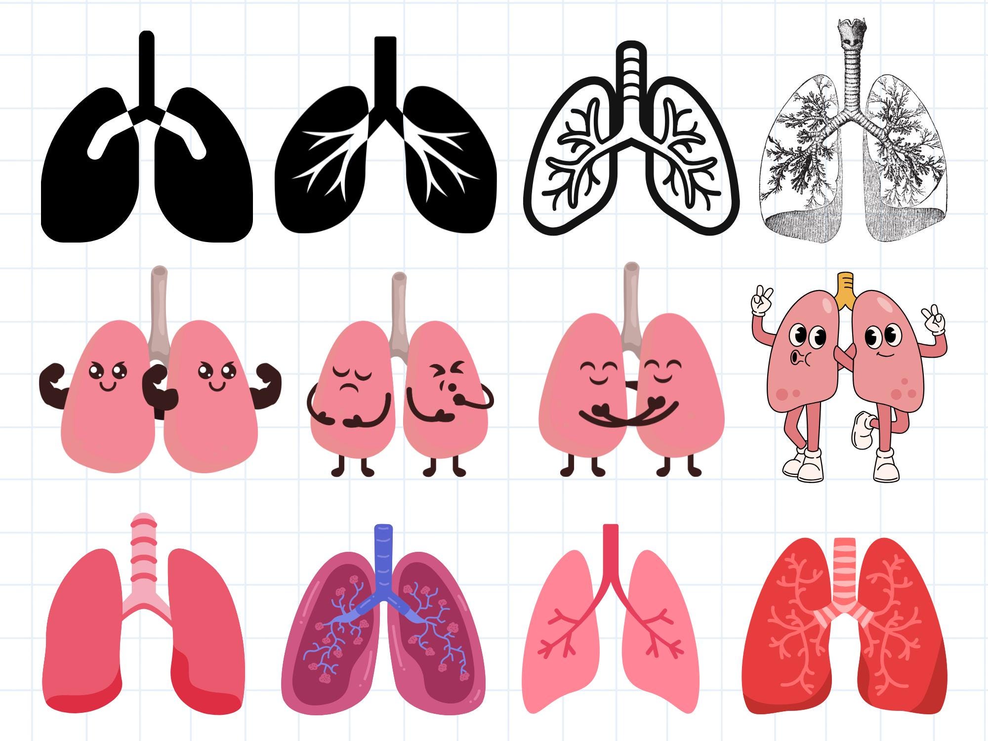 Lungs SVG Bundle, Lungs Clipart, Human Lung Svg Png, Lung Disease Svg ...