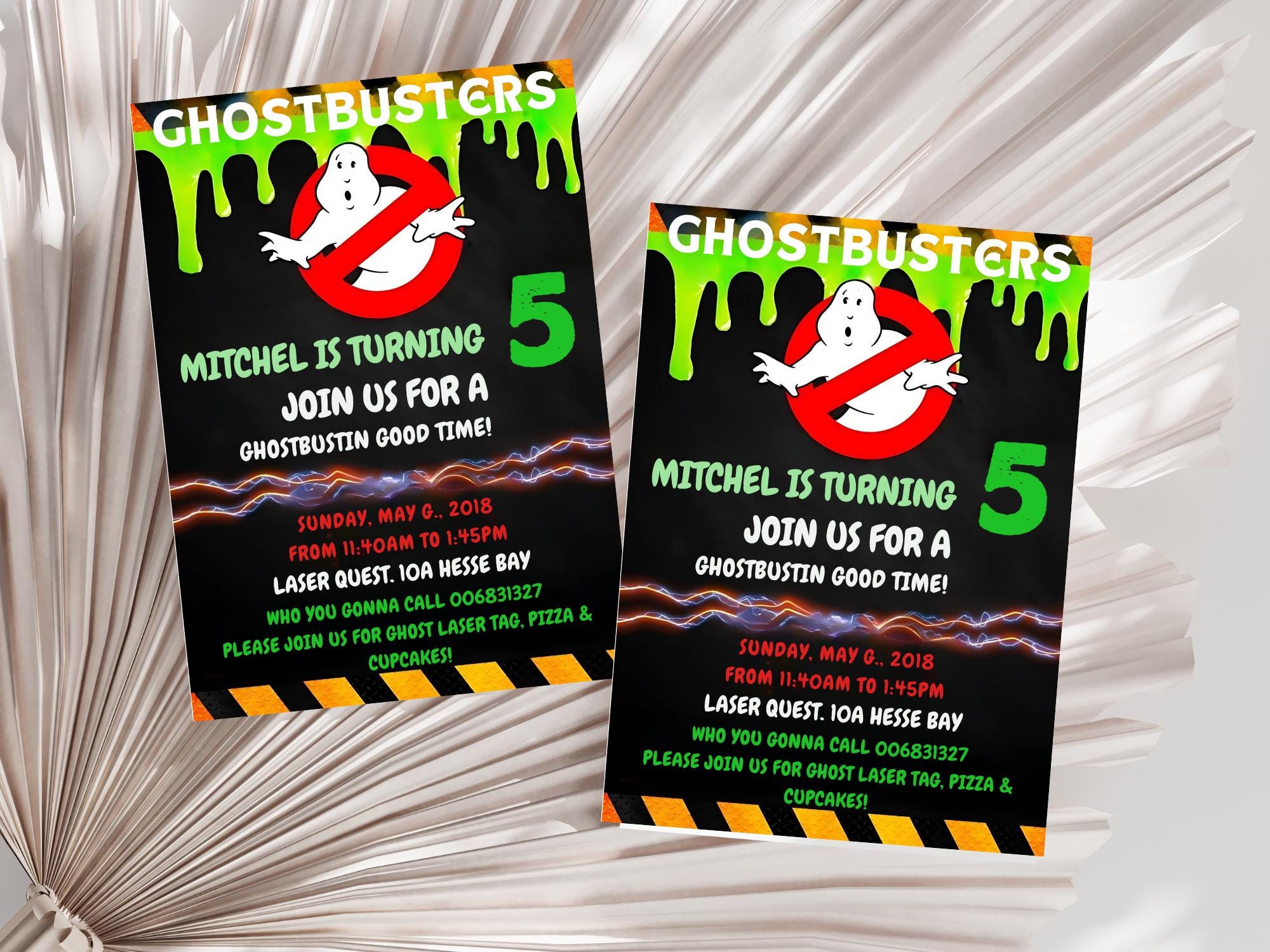 Ghostbusters Birthday Invitation: Kids Party Template (digital Download ...