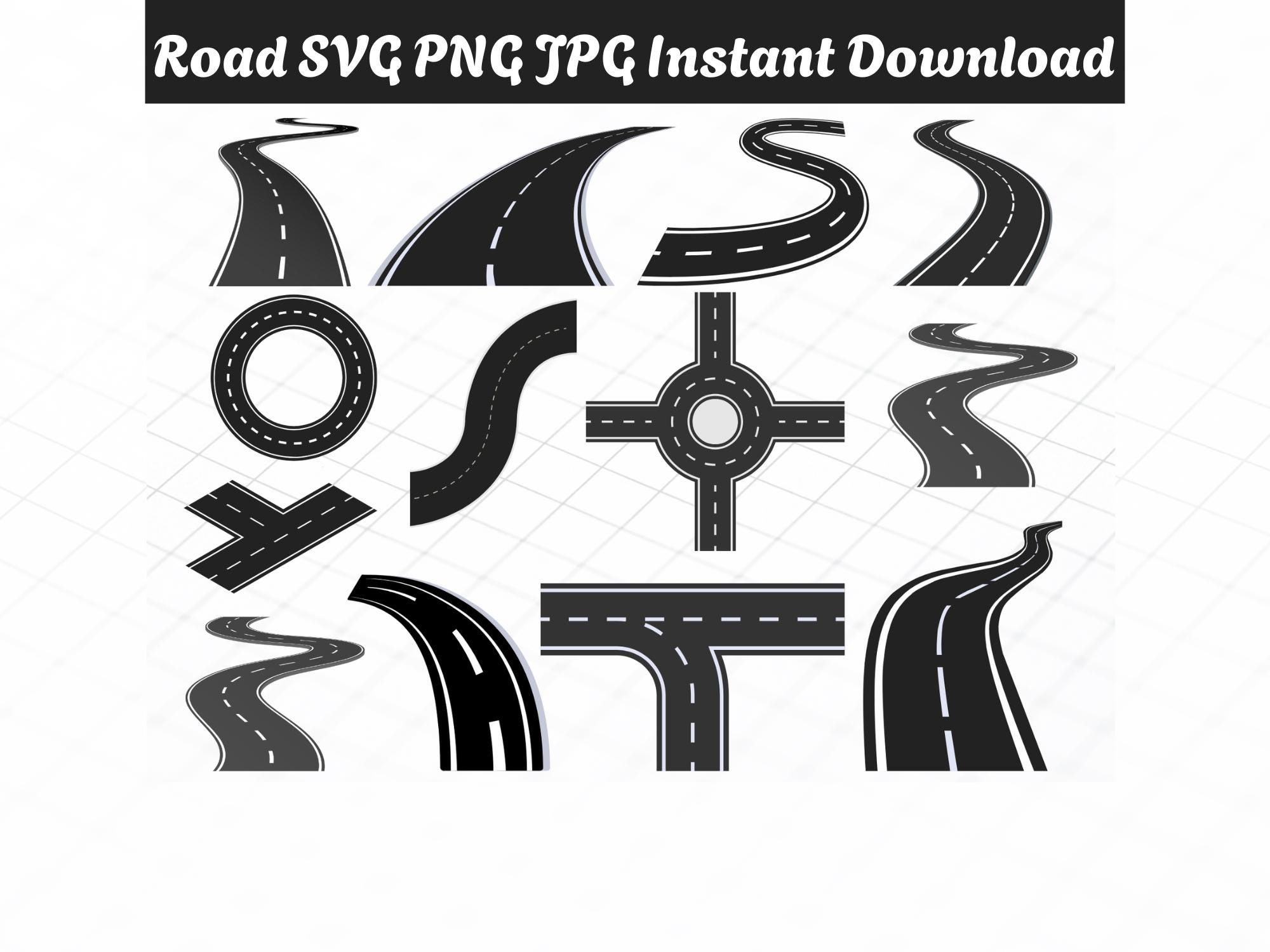 Road Svg Bundle,road Clipart, Road Cut File, Highway Svg, Road Dxf ...