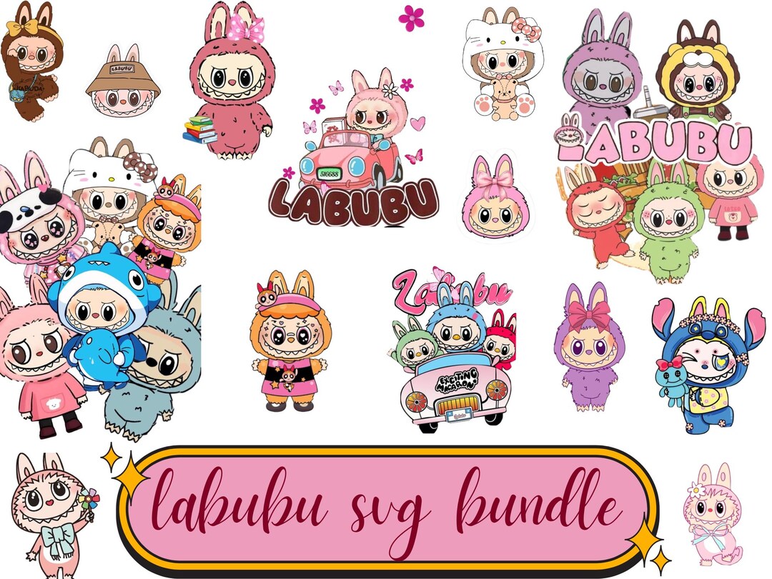 Pacote de Designs SVG Labubu, Clipart de Labubu, PNG de Labubu, Vetor ...
