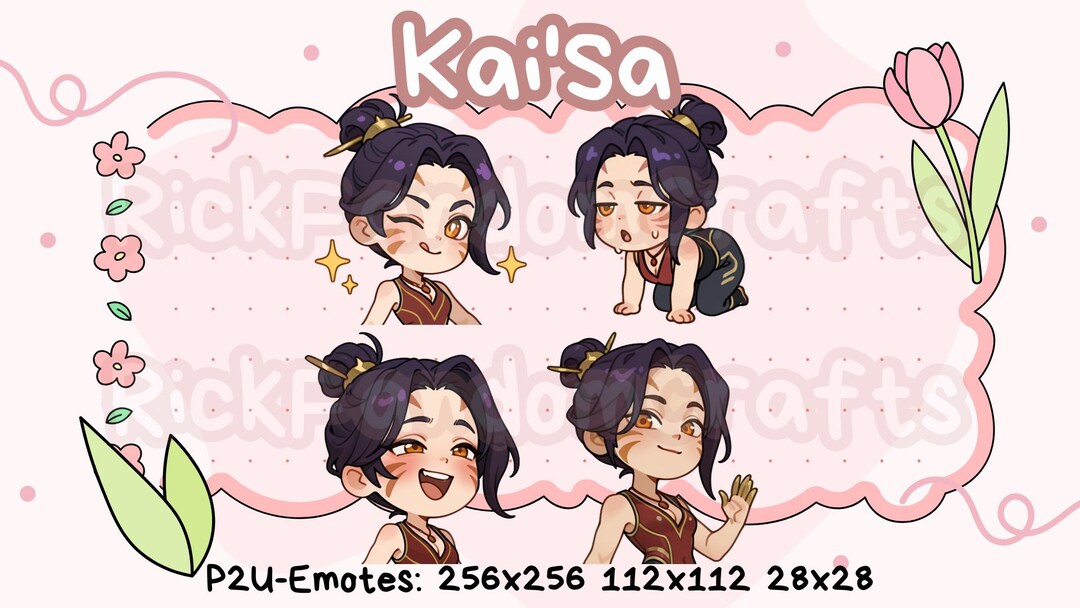League of Legends Kai Sa Emotes (pack 2) - Ready to Use Cute Chibi ...