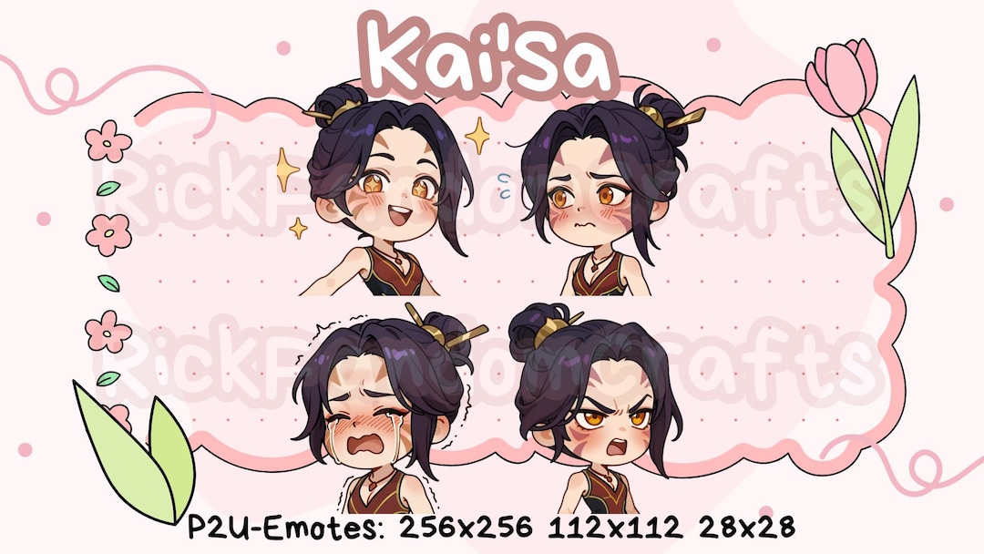 League of Legends Kai Sa Emotes (pack 1) - Ready to Use Cute Chibi ...