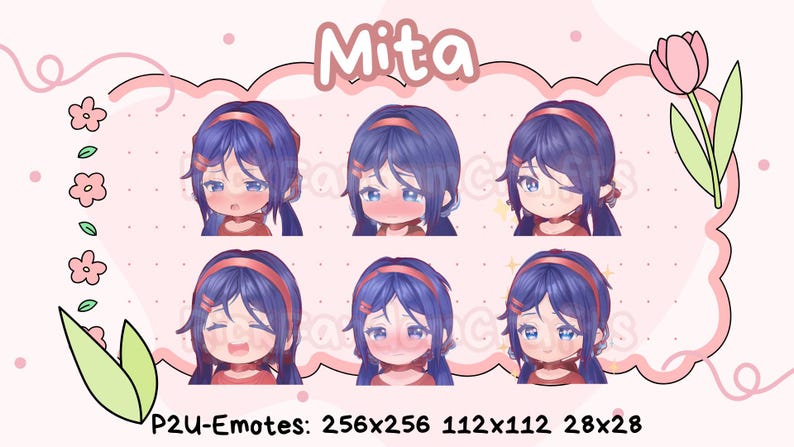 Miside Mita Emotes - Ready to Use Cute Chibi Emotes for Discord ...