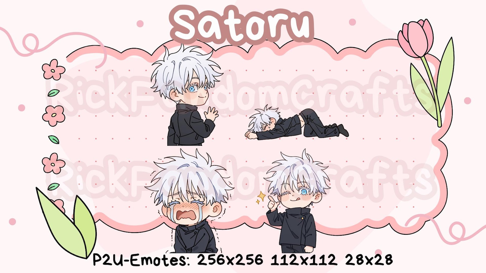 Jujutsu Kaisen Satoru Gojo Emotes (pack 1) - Ready to Use Cute Chibi ...