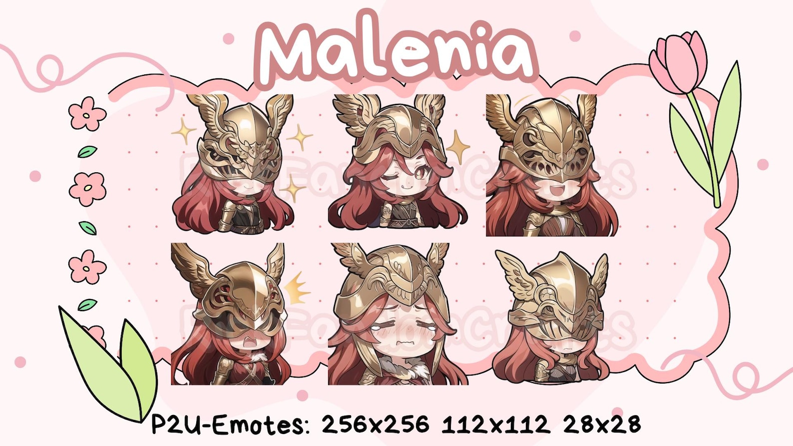 Elden Ring Malenia Emotes - Ready to Use Cute Chibi Emotes for Discord ...