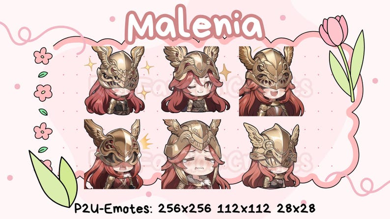 Elden Ring Malenia Emotes - Ready to Use Cute Chibi Emotes for Discord ...