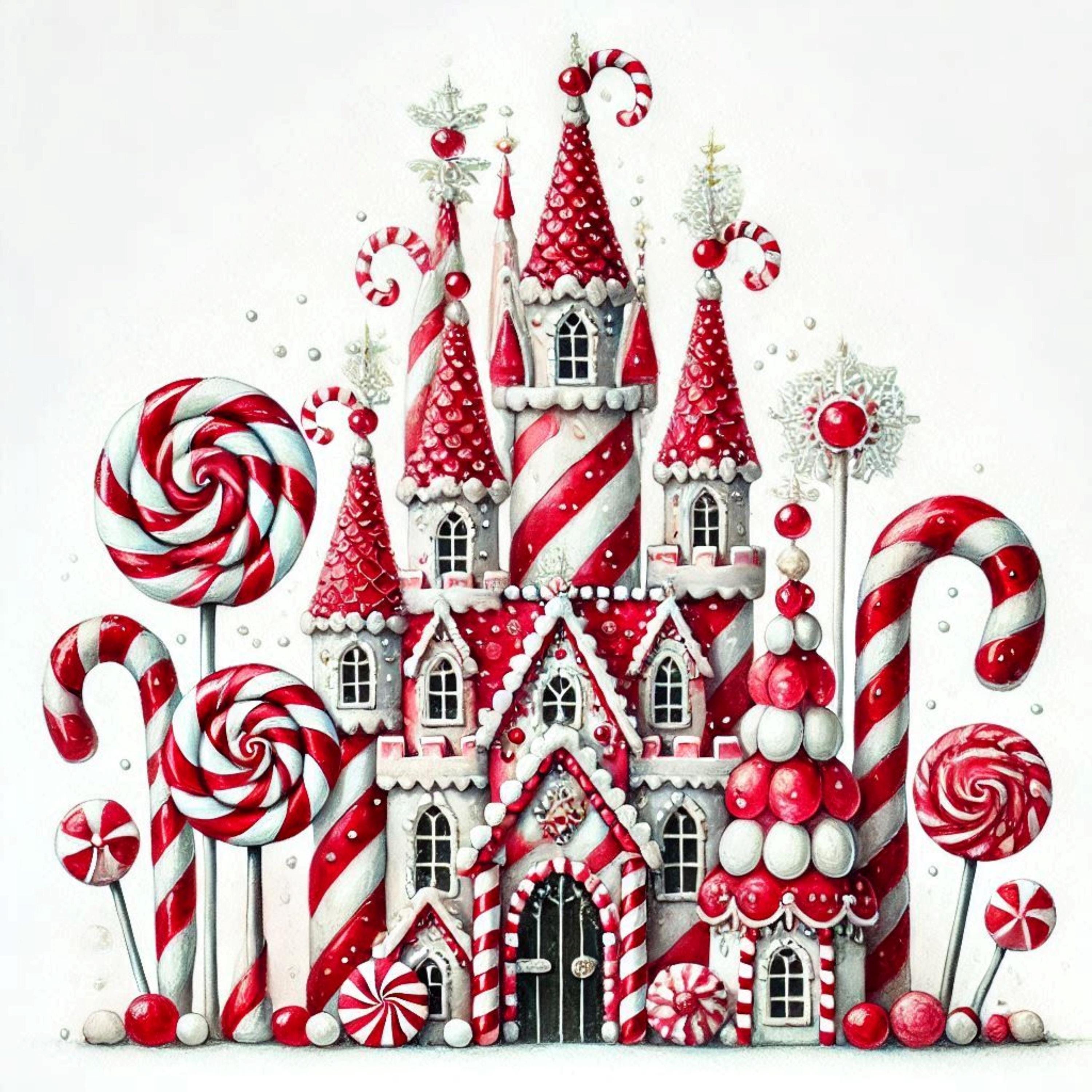 Christmas Candy Cane Castle X 25 Clipart: Festive Digital Images ...