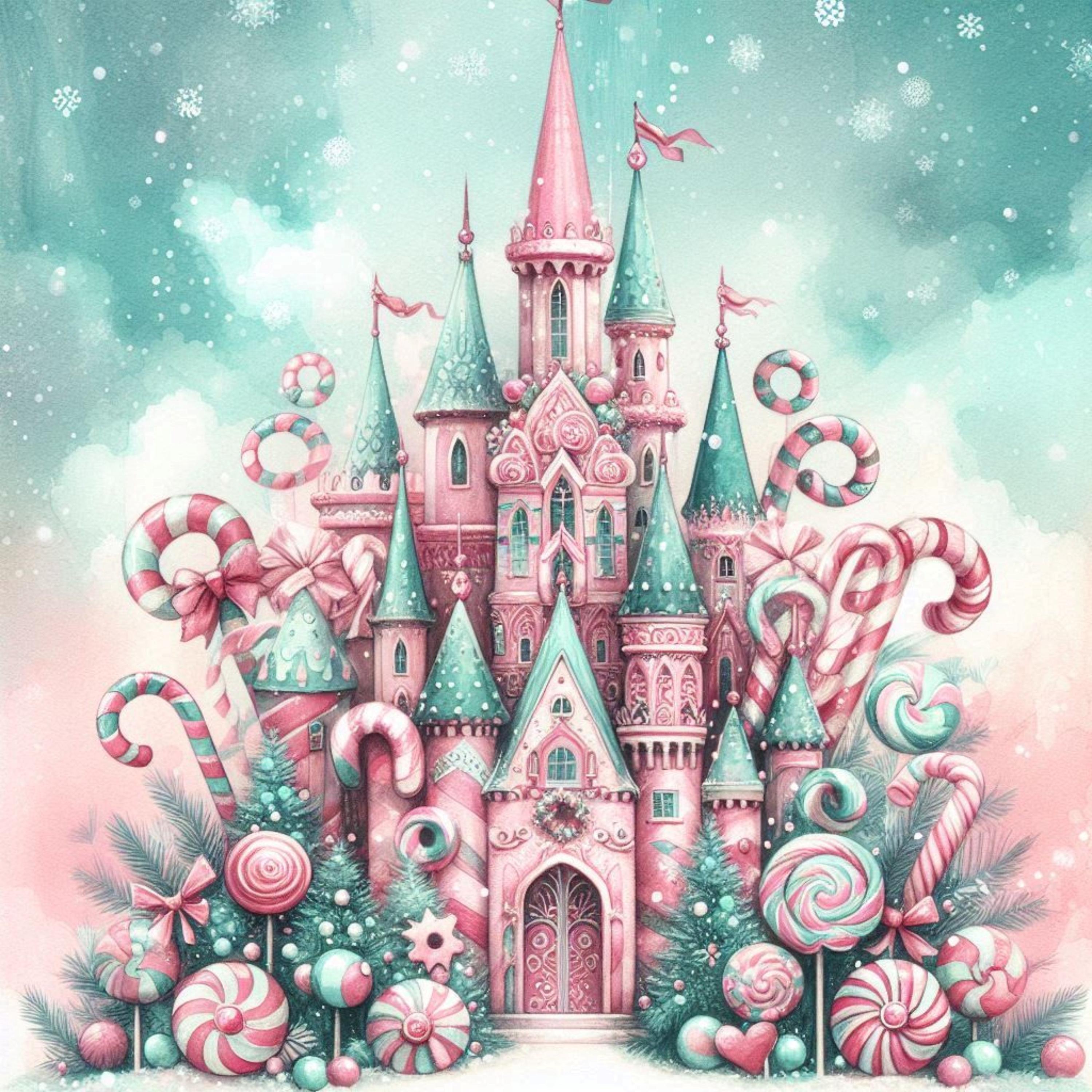 Christmas Candy Cane Castle X 25 Clipart: Festive Digital Images ...
