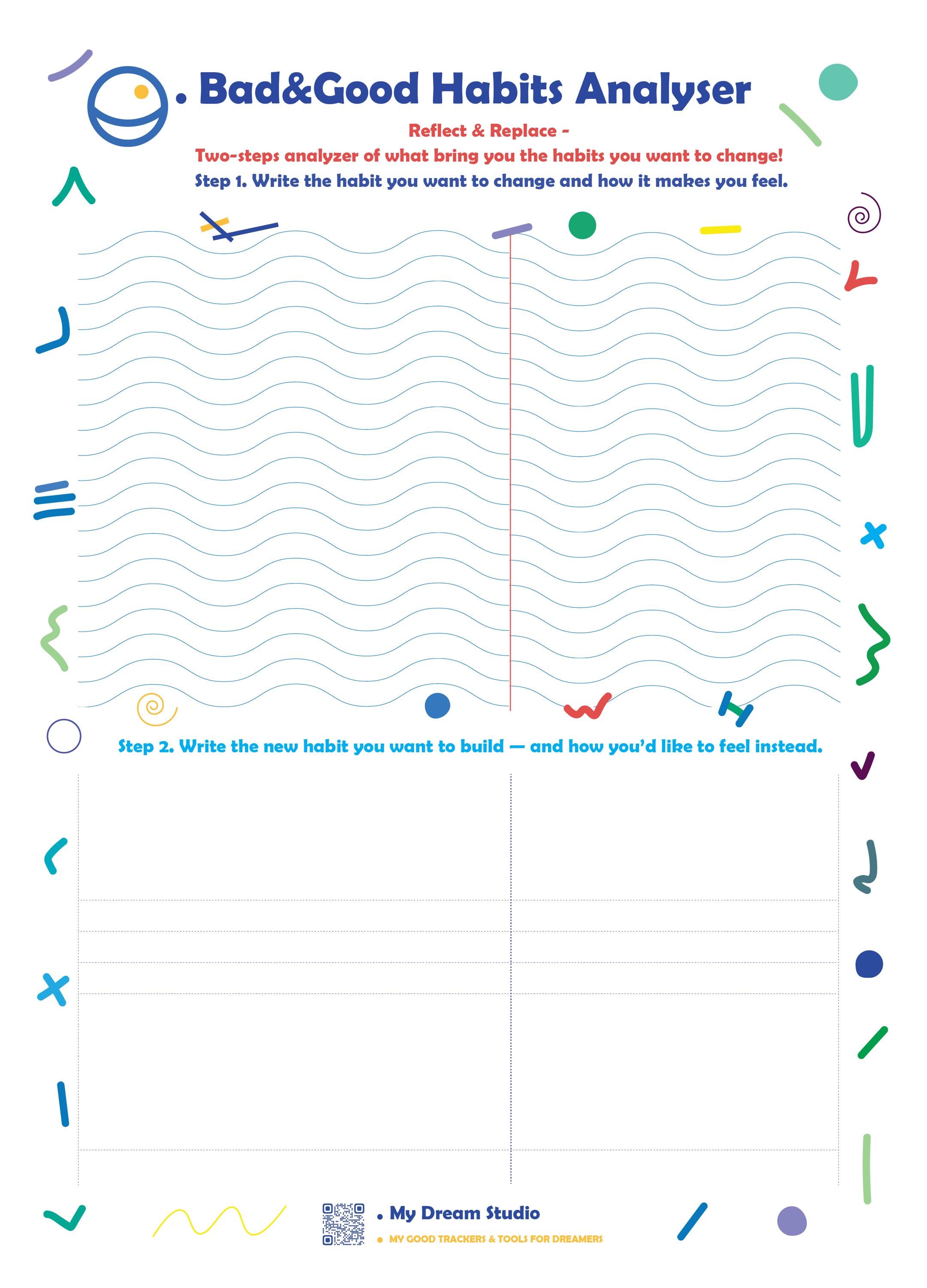 Habit Swap & Awareness Tracker | Printable Bad Habit Analyzer | Self ...