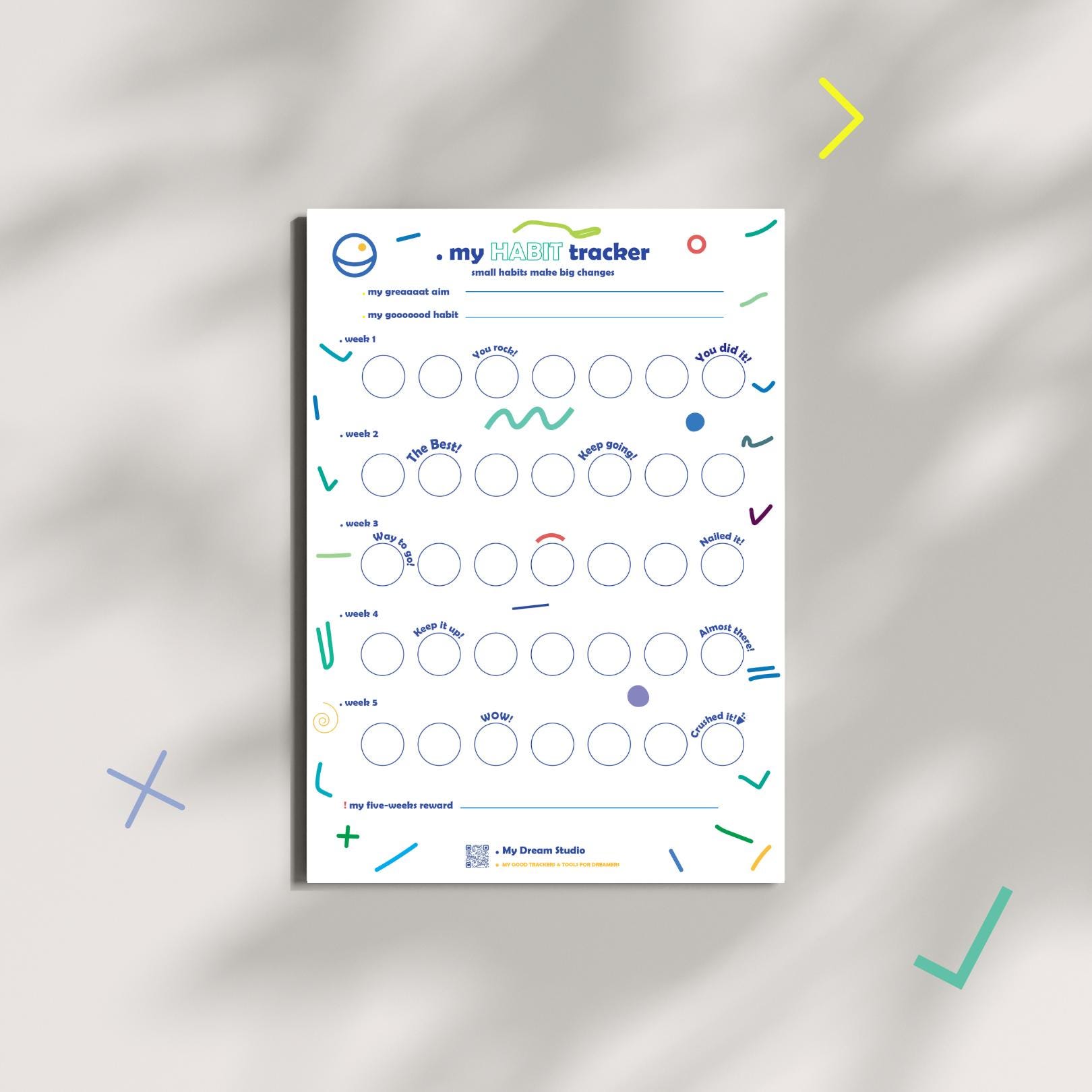5-week Habit Tracker | Printable Habit Challenge Chart | A4 Goal ...