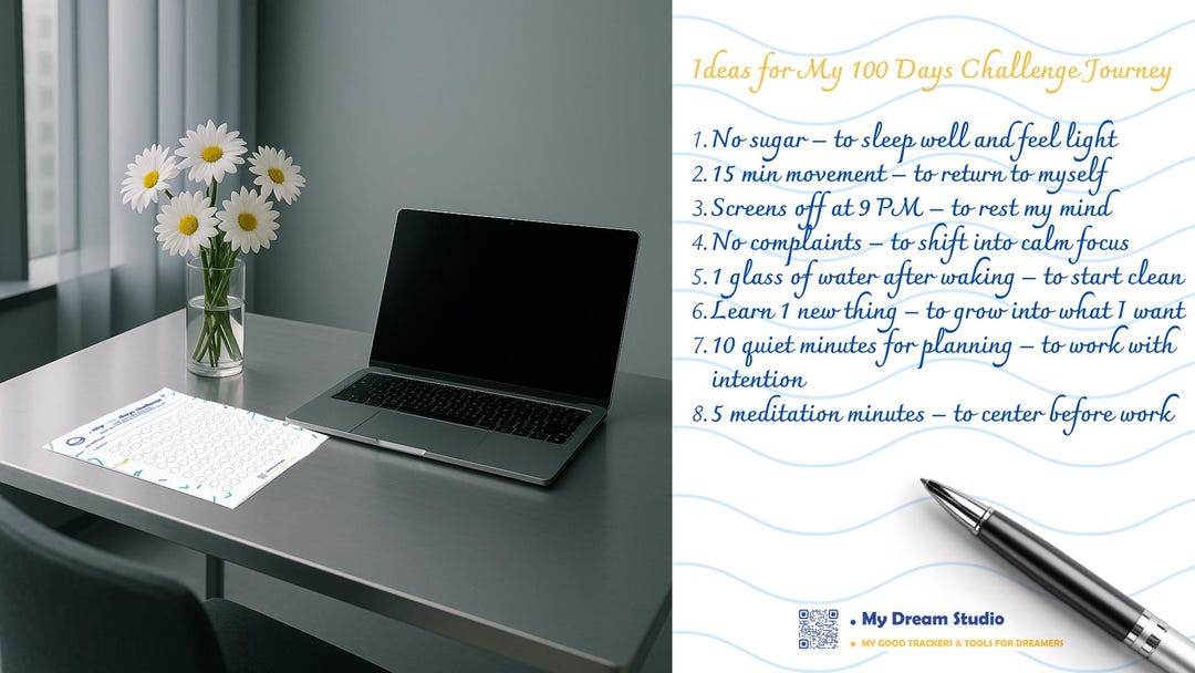 100 Day Challenge Tracker: Habit & Goal Planner (printable PDF) - Etsy