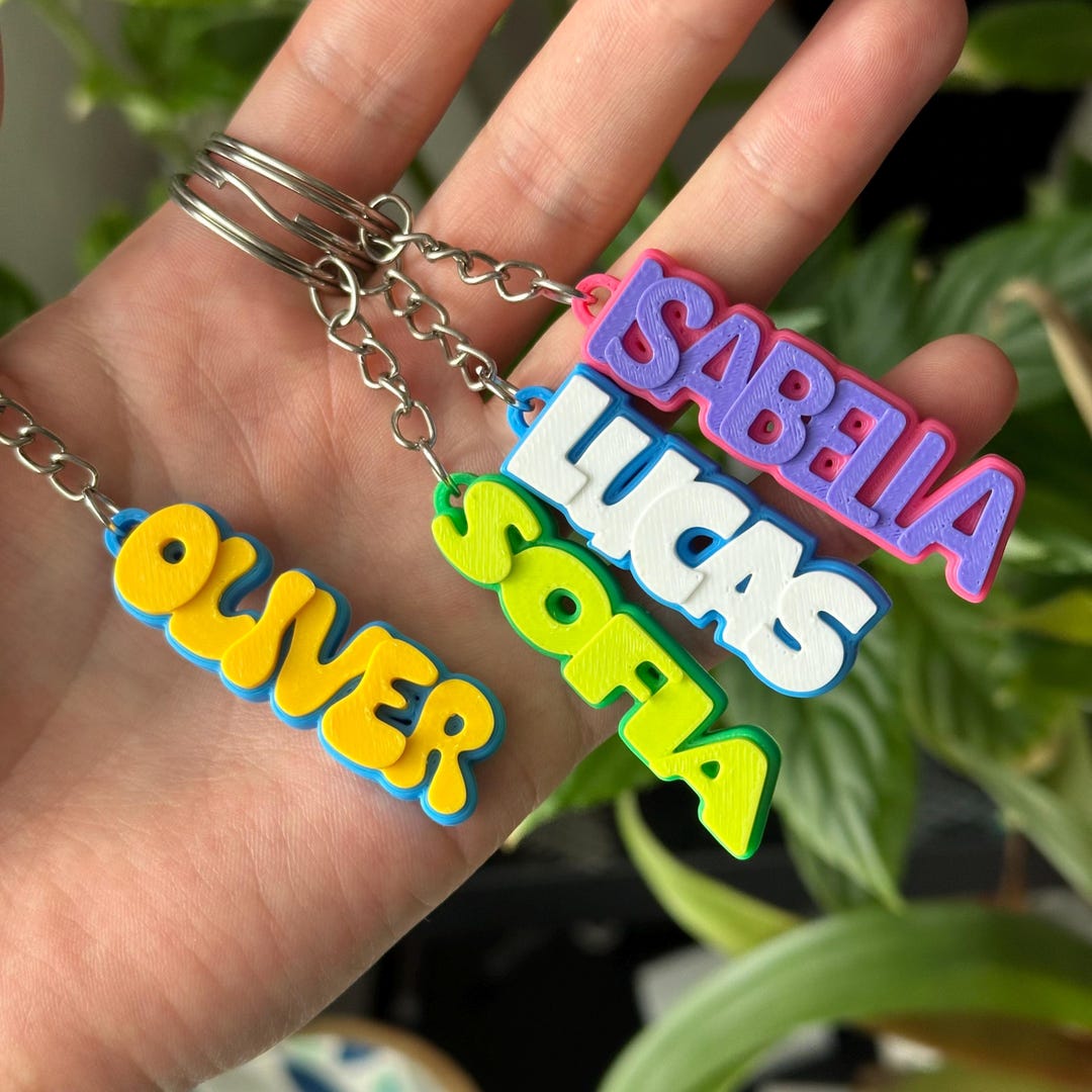 Custom 3D Printed Name Keychain: Personalized Bag Tag - Etsy