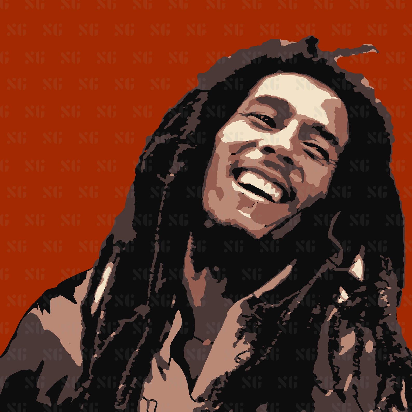 Bob Marley Multi Layered Stencil Vector Template SVG Cut Files | Print ...