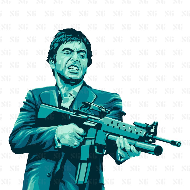 Tony Montana 7 Multi Layered Stencil Design Vector SVG Files | Scarface ...