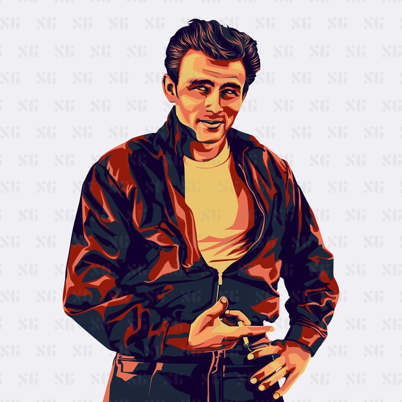 James Dean 6 Multilayered Stencil Design Vector SVG Cut Files for Spray ...
