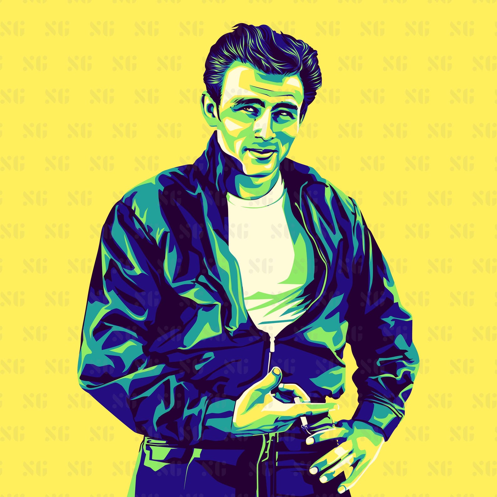 James Dean 6 Multilayered Stencil Design Vector SVG Cut Files for Spray ...