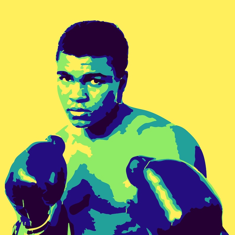 Muhammad Ali Boxer Multi Layered Stencil Vector Template SVG Cut Files ...