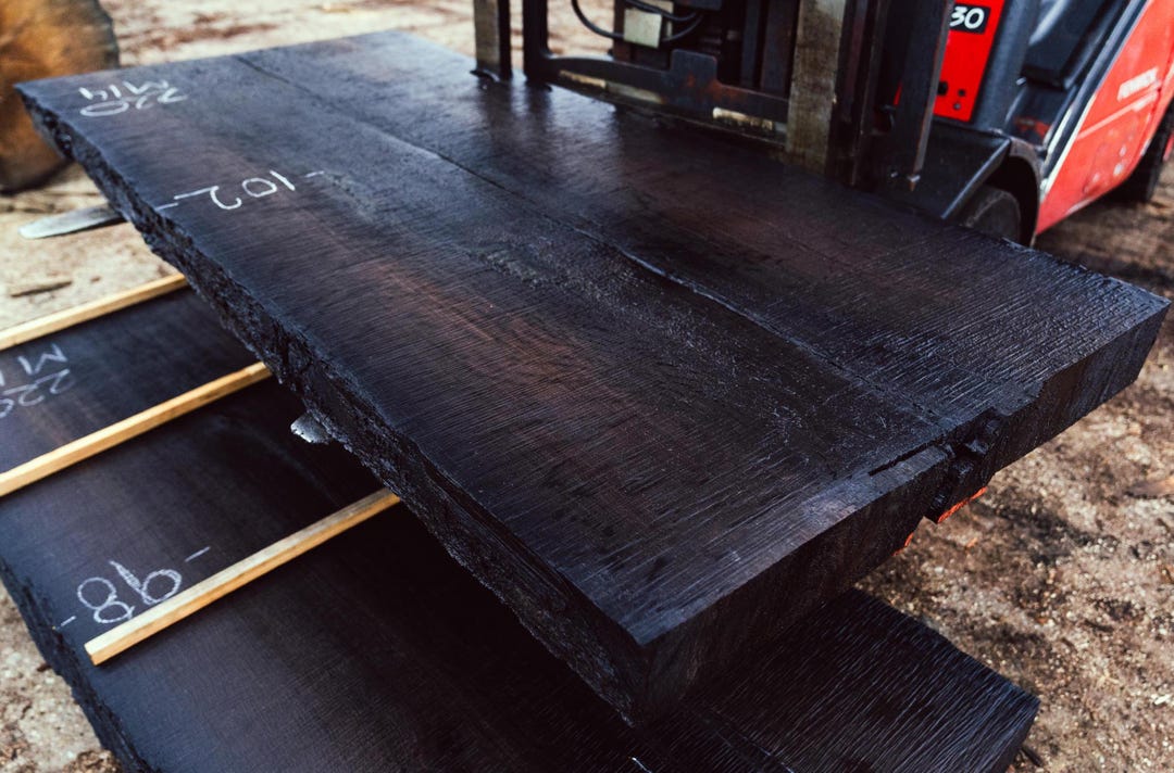 Black Bog Oak Slab Wood Table - Etsy